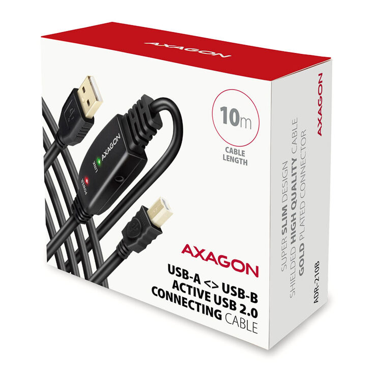 Axagon ADR-210B Active USB 2.0 Cable A-B 10m