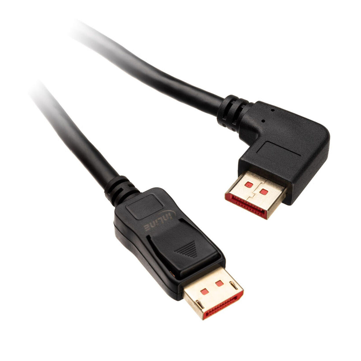 InLine 8K DisplayPort Cable – Left-Angled Connector – Black